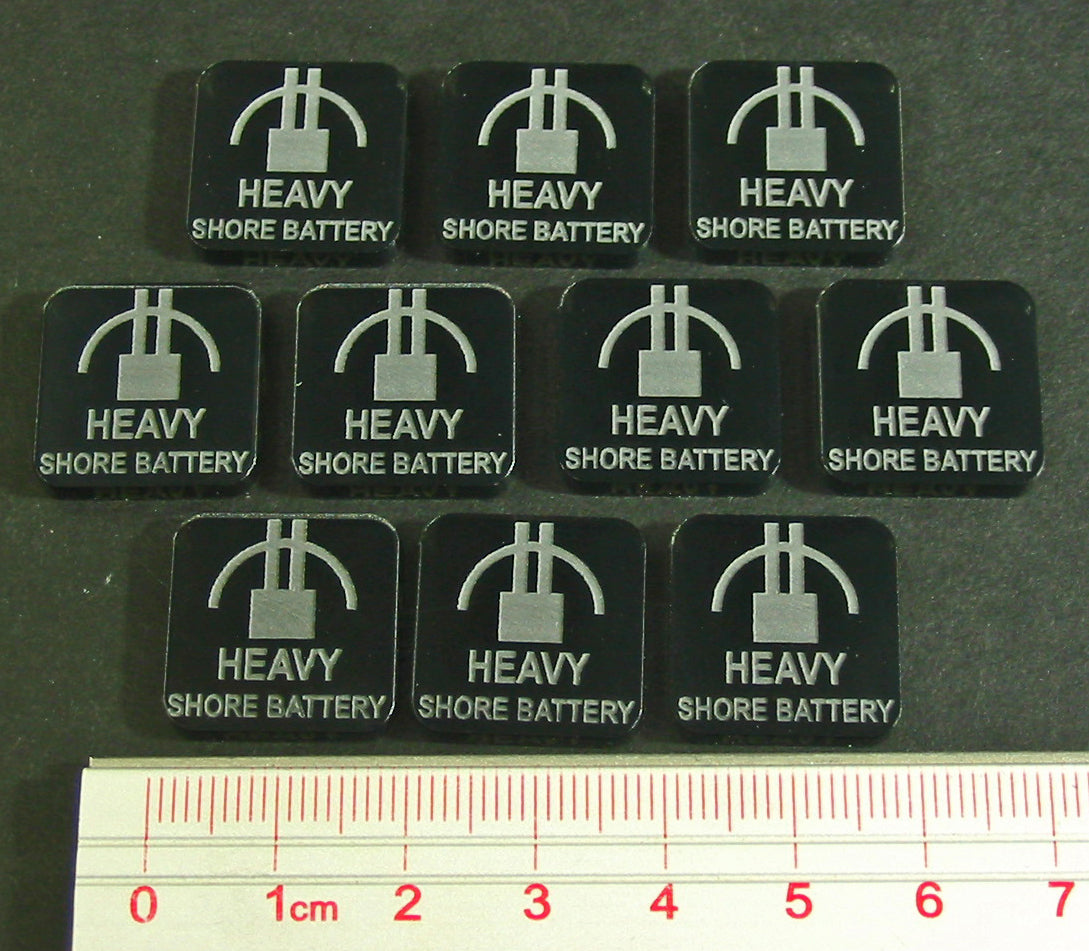 Heavy Shore Battery Tokens | WWI & WWII Games — LITKO Game Accessories